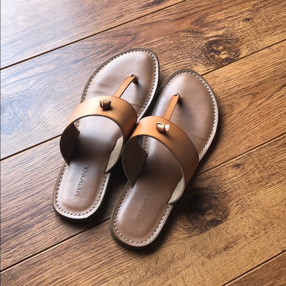 Merona | Shoes | Last Day Faux Leather Flip Flop Sandals | Poshmark